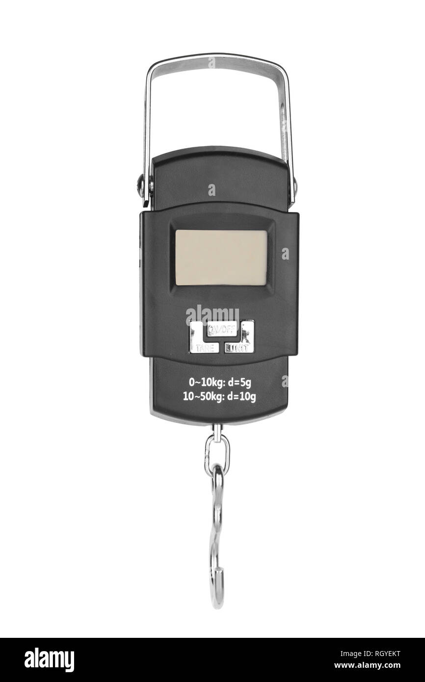 Portable electronic scale isolated on a white background Stock Photo ...