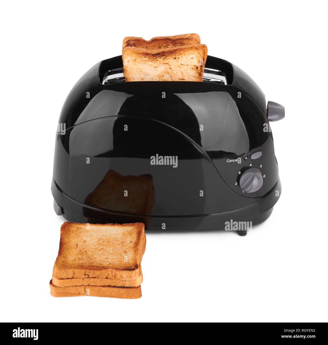 Black toaster isolated on a white background Stock Photo - Alamy