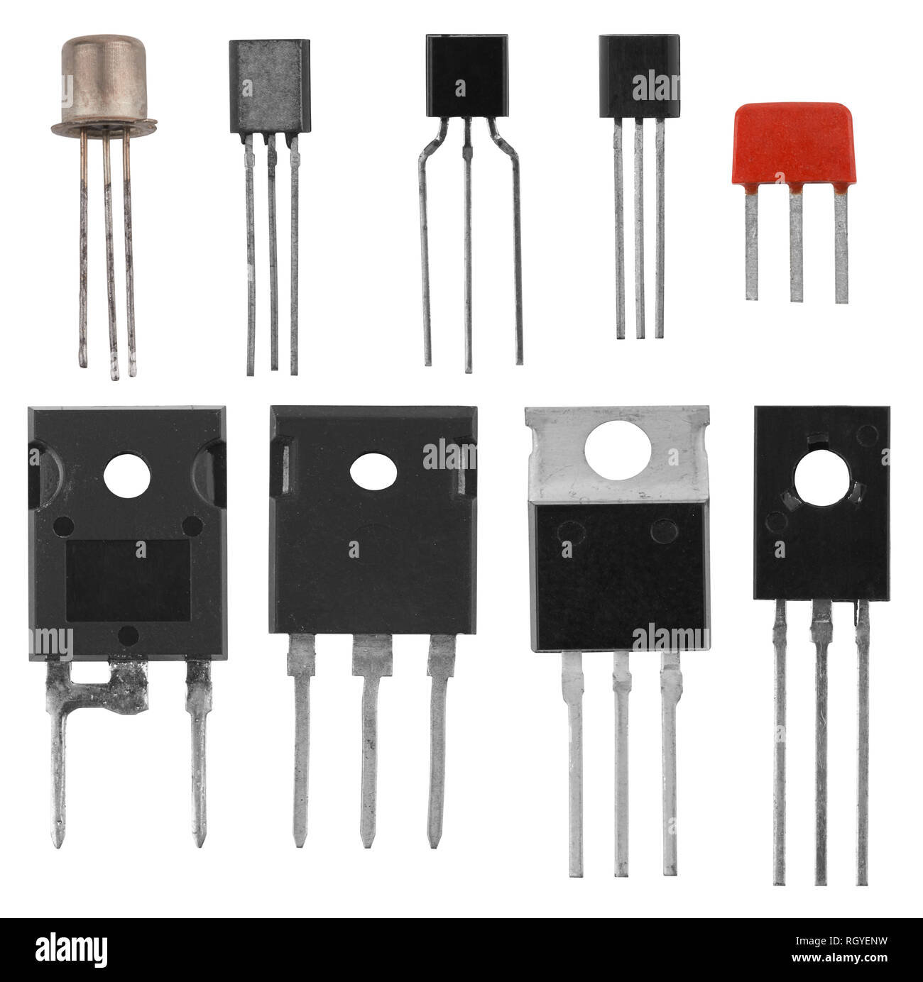 power transistors isolated on a white background Stock Photo - Alamy