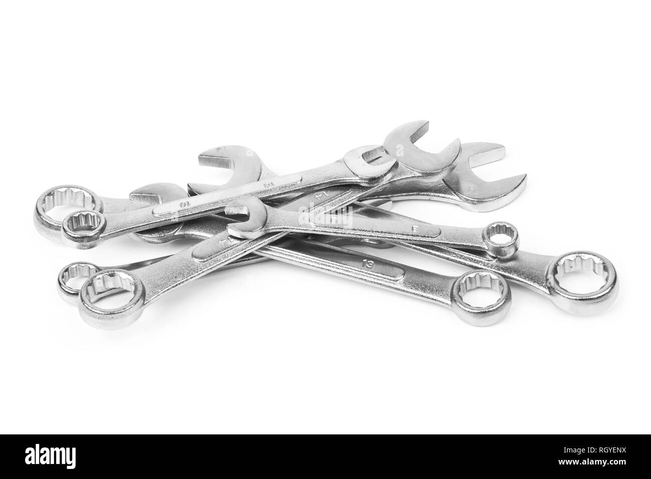 Set of wrenches isolated on white background Stock Photo - Alamy