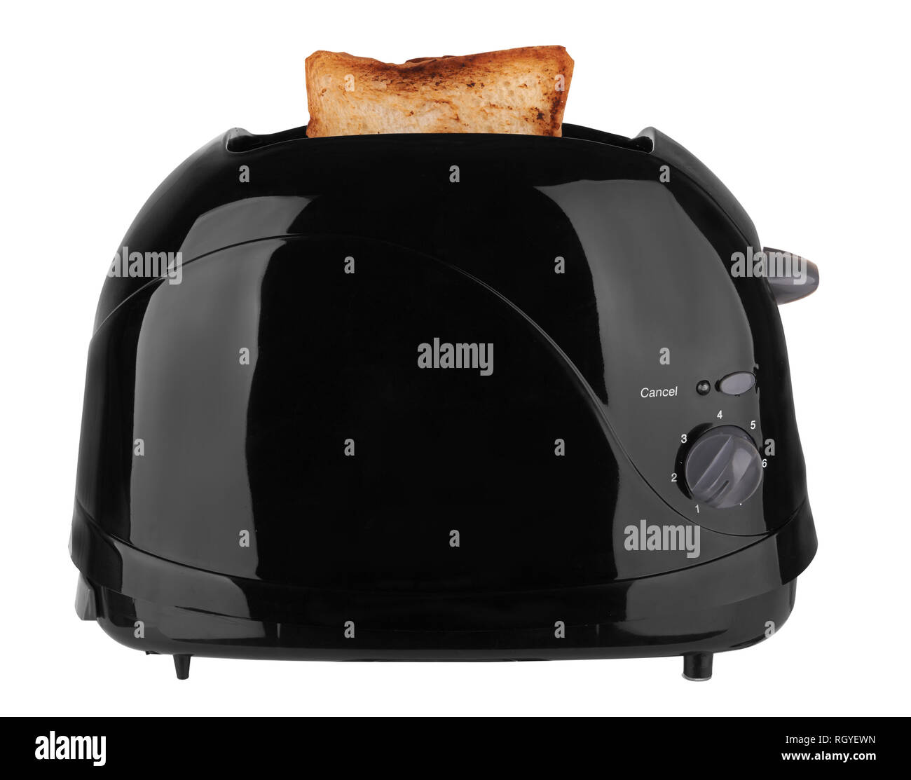 Black toaster isolated on a white background Stock Photo - Alamy