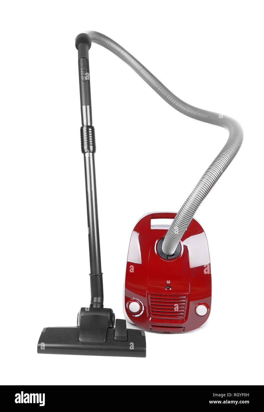 Red vacuum cleaner isolated on white background Stock Photo - Alamy