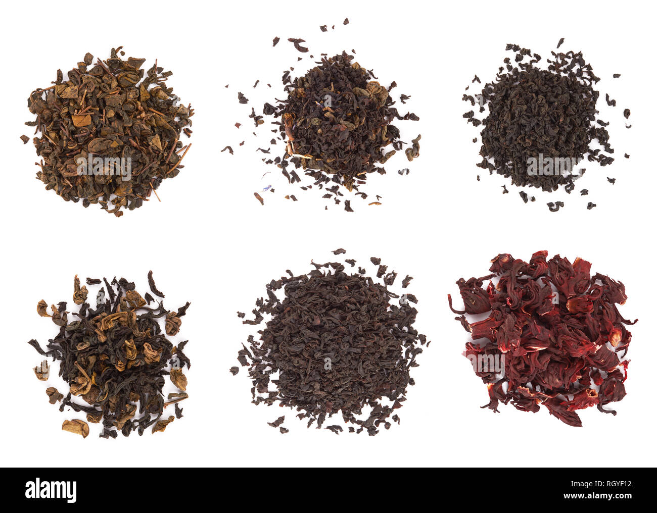 assortment of dry tea isolated on white background Stock Photo - Alamy