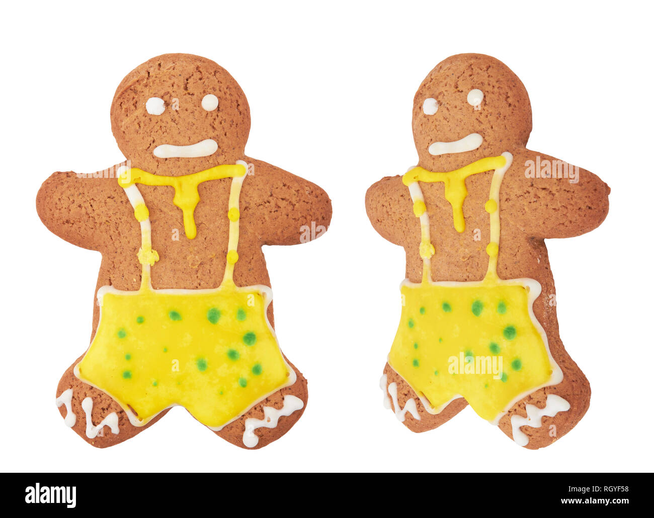 Gingerbread man isolated on a white background Stock Photo - Alamy