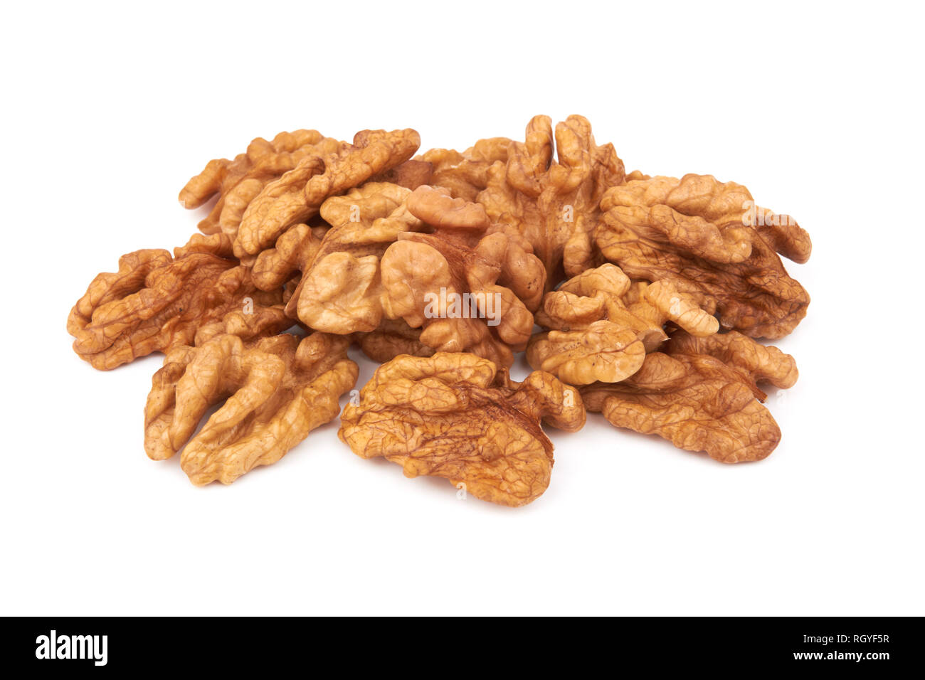 Dry walnuts isolated on a white background Stock Photo - Alamy