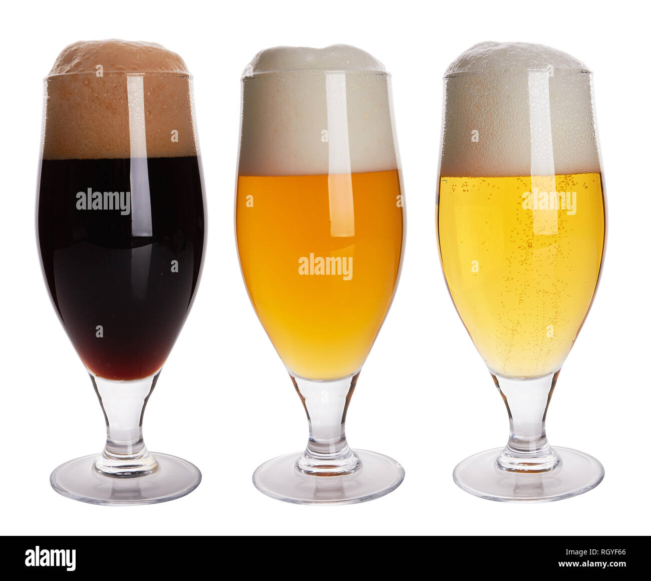 Three glasses different beers hi-res stock photography and images - Alamy