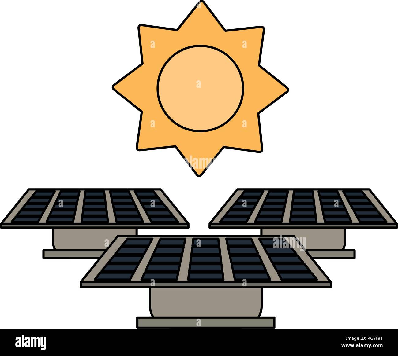 Solar panels pollution Stock Vector Images - Alamy
