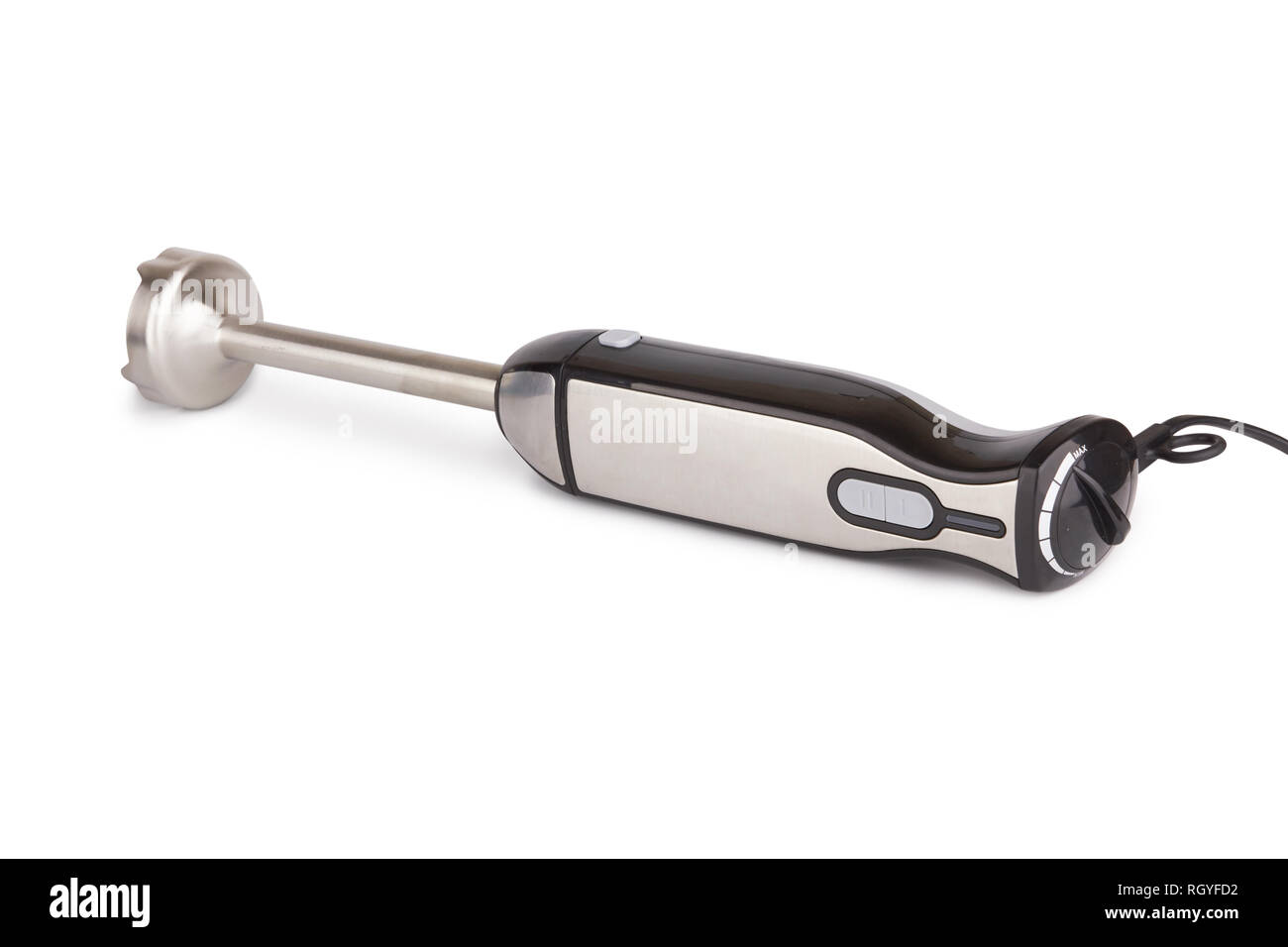 Electric hand blender on a white background Stock Photo - Alamy