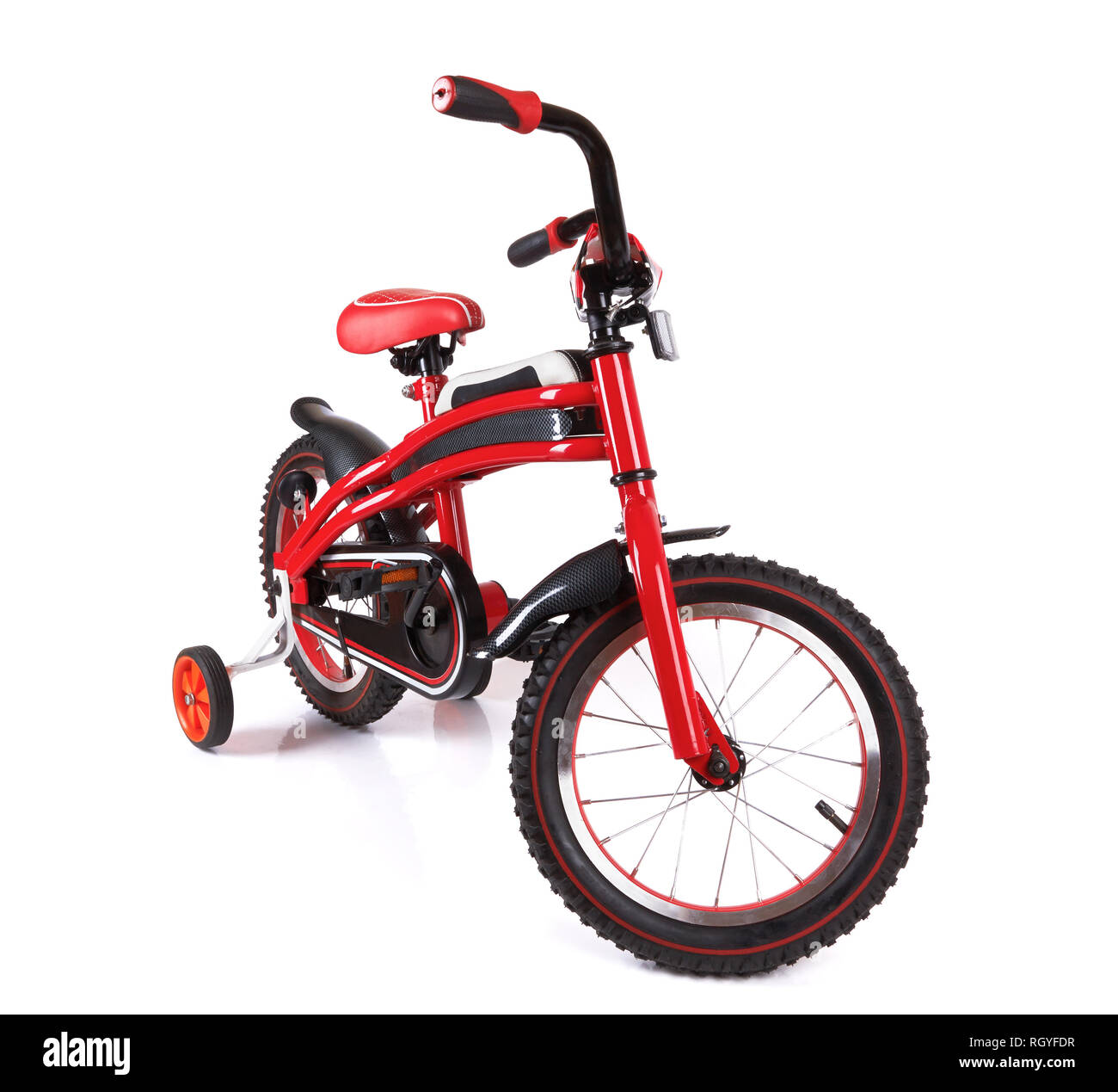 red bicycle for children isolated on white background Stock Photo - Alamy