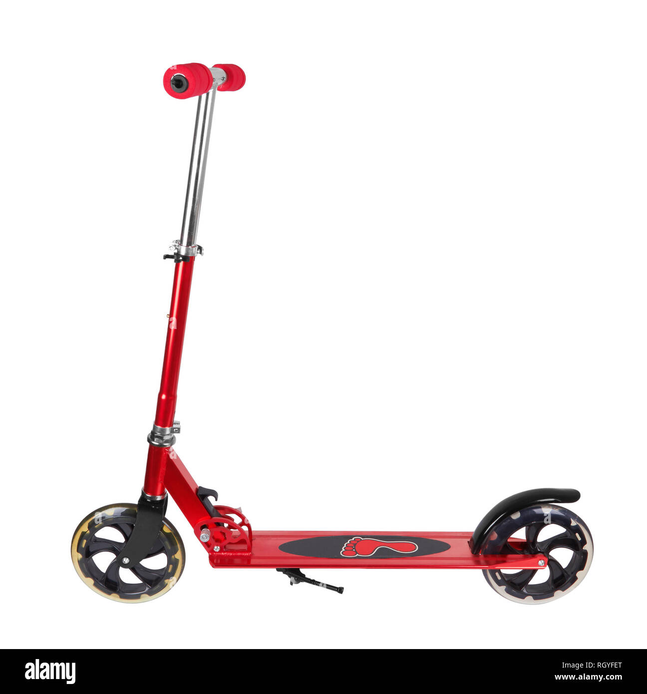 metal scooter isolated on a white background Stock Photo - Alamy