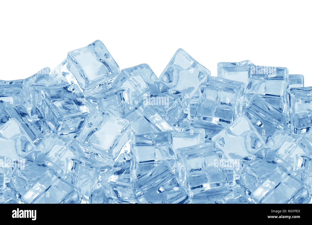 Ice cubes isolated on a white background Stock Photo - Alamy