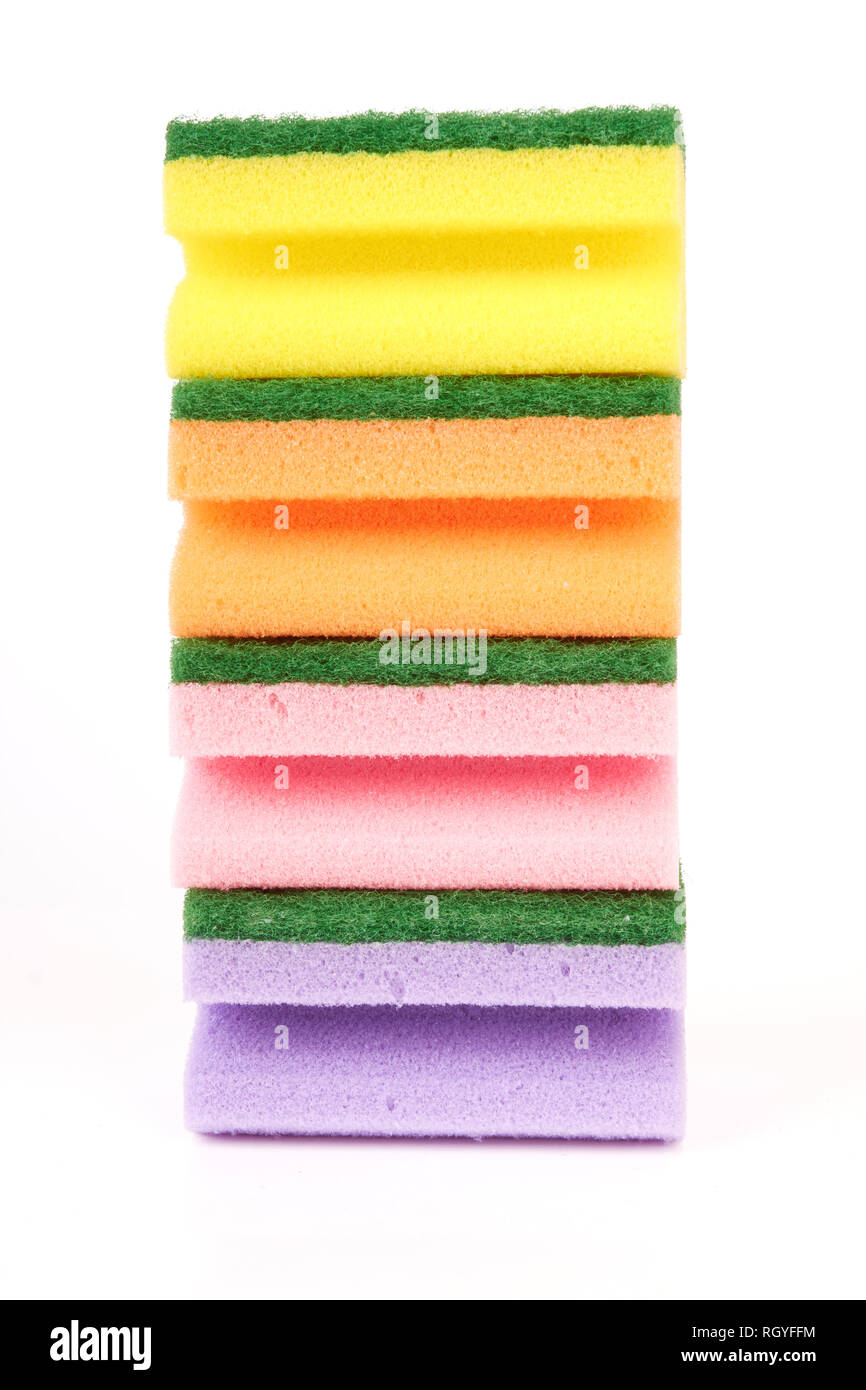sponge for washing dishes isolated on white background Stock Photo - Alamy