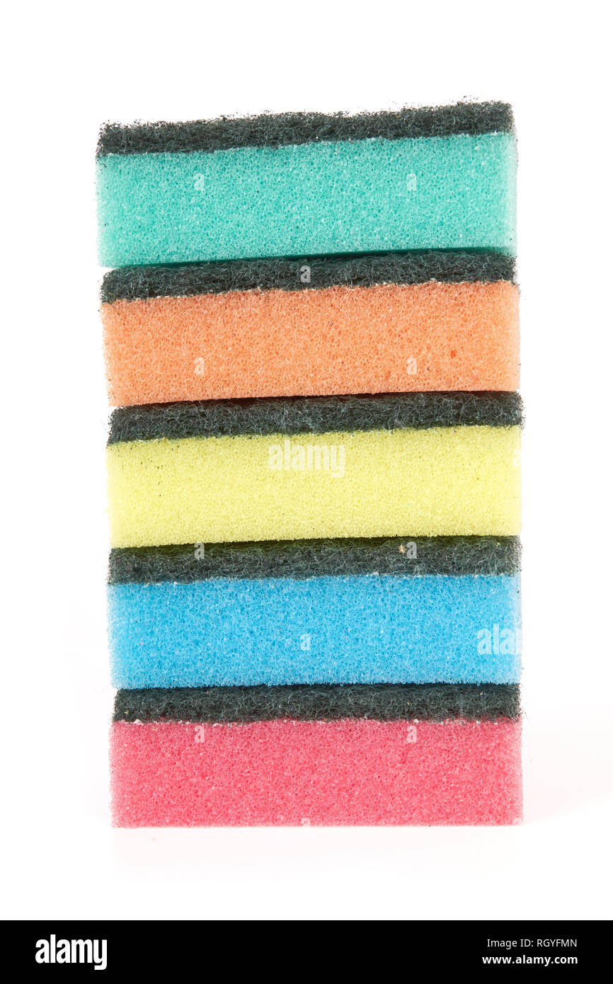 sponge for washing dishes isolated on white background Stock Photo - Alamy