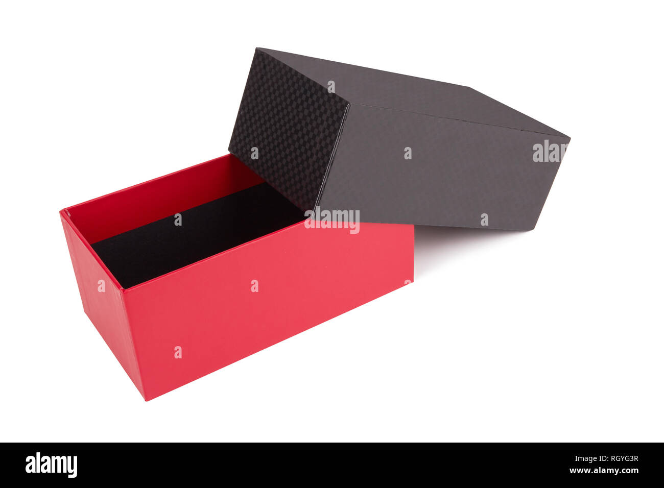 Red and black empty box on white background Stock Photo - Alamy