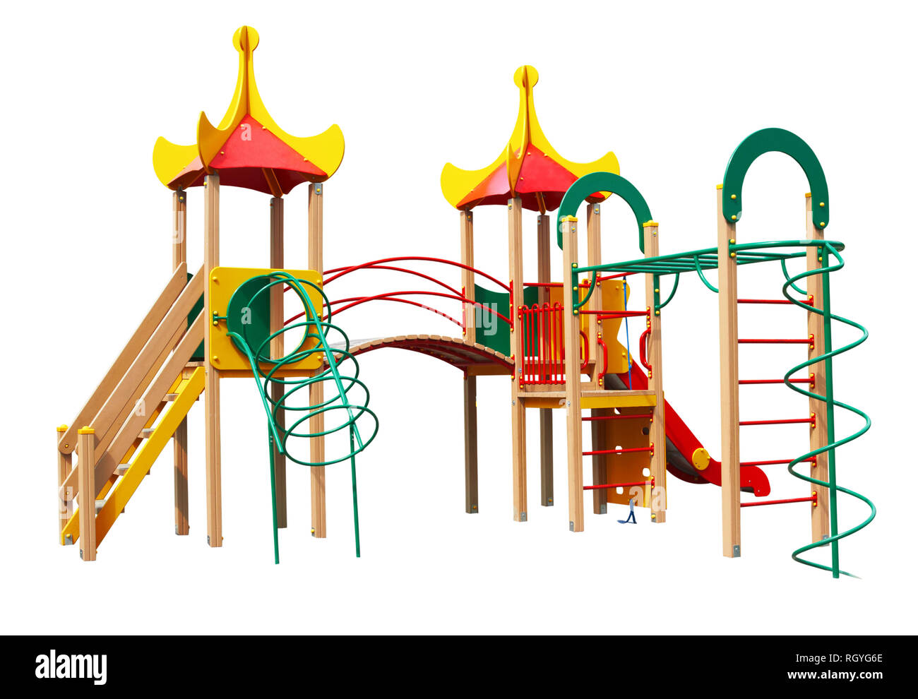 Colorful playground for children isolated on white background Stock ...