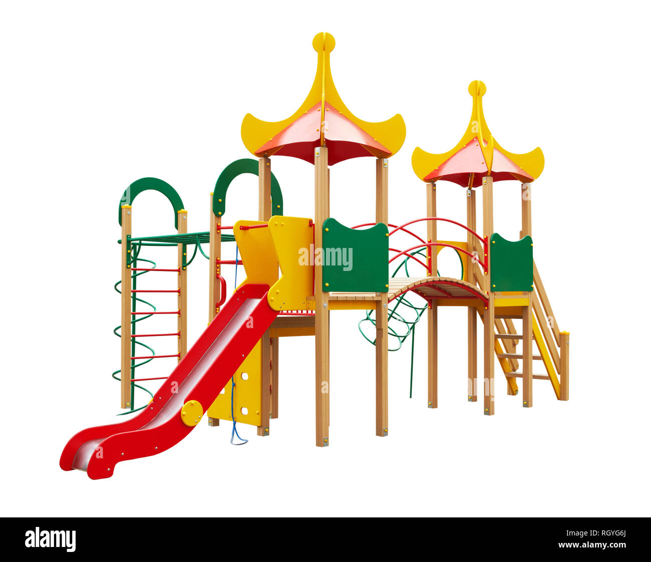 Colorful playground for children isolated on white background Stock ...