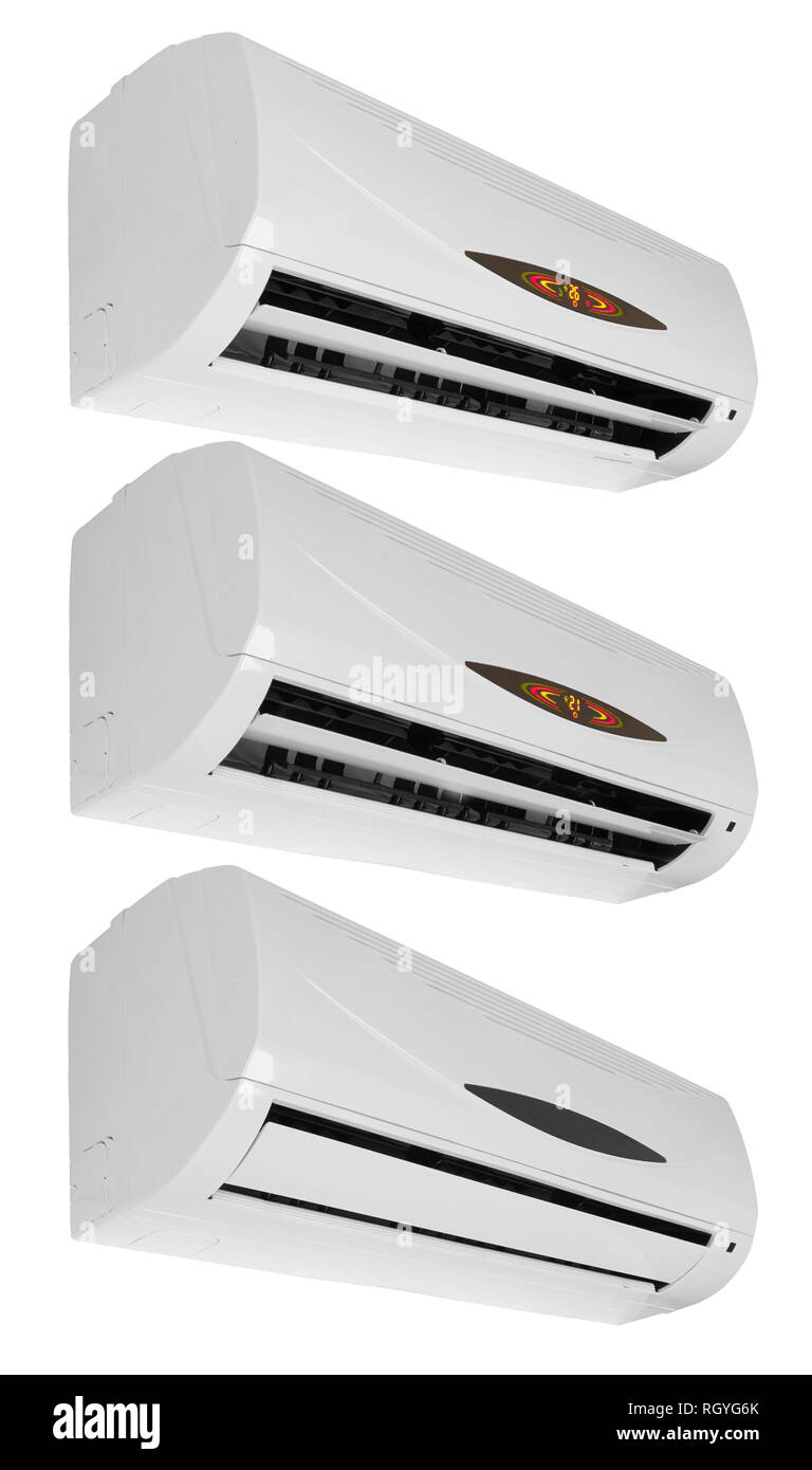 White air conditioner system isolated on white background Stock Photo ...