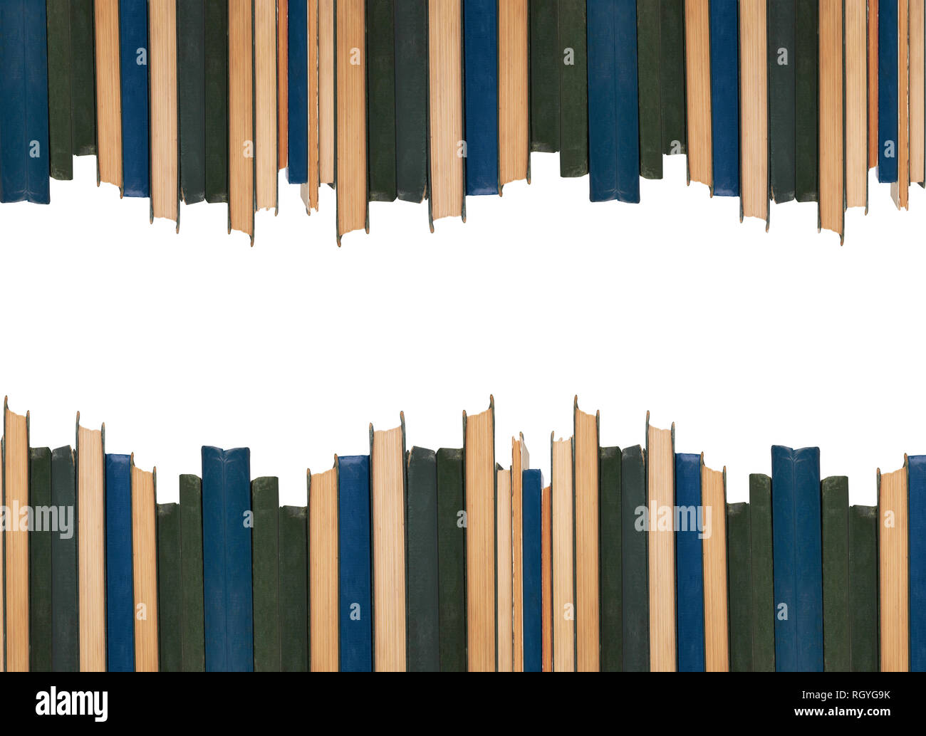 books in a row isolated on white background Stock Photo - Alamy