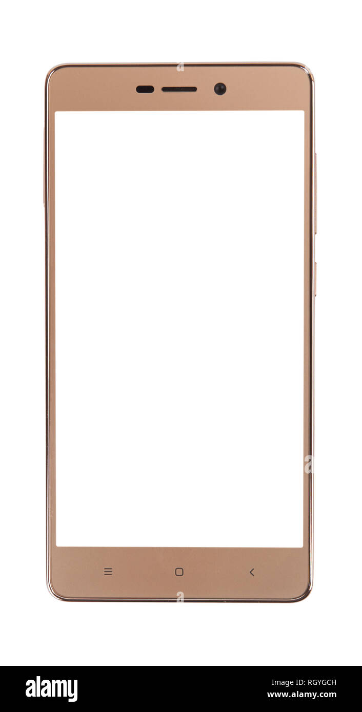 mobile phone with blank screen isolated on white background Stock Photo ...
