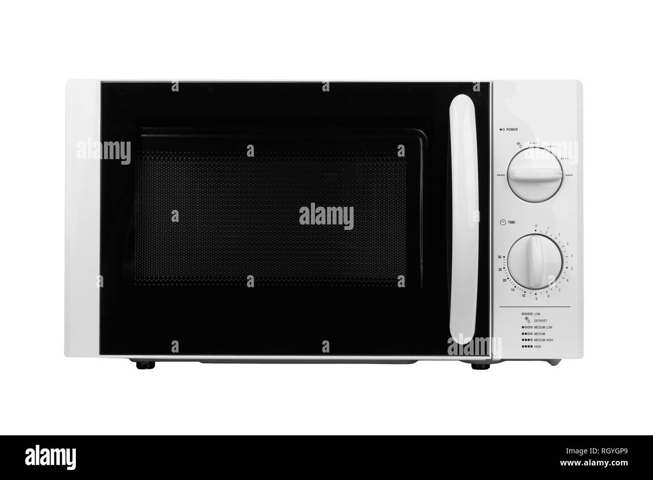 closed microwave isolated on a white background Stock Photo - Alamy