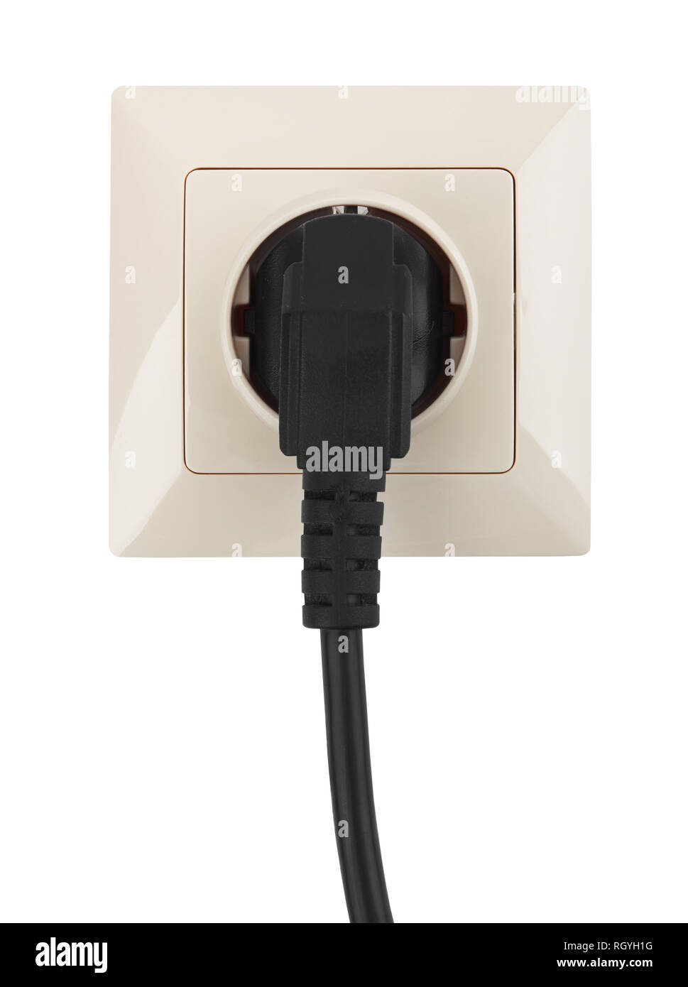 electrical outlet on the wall and an electrical cable Stock Photo - Alamy
