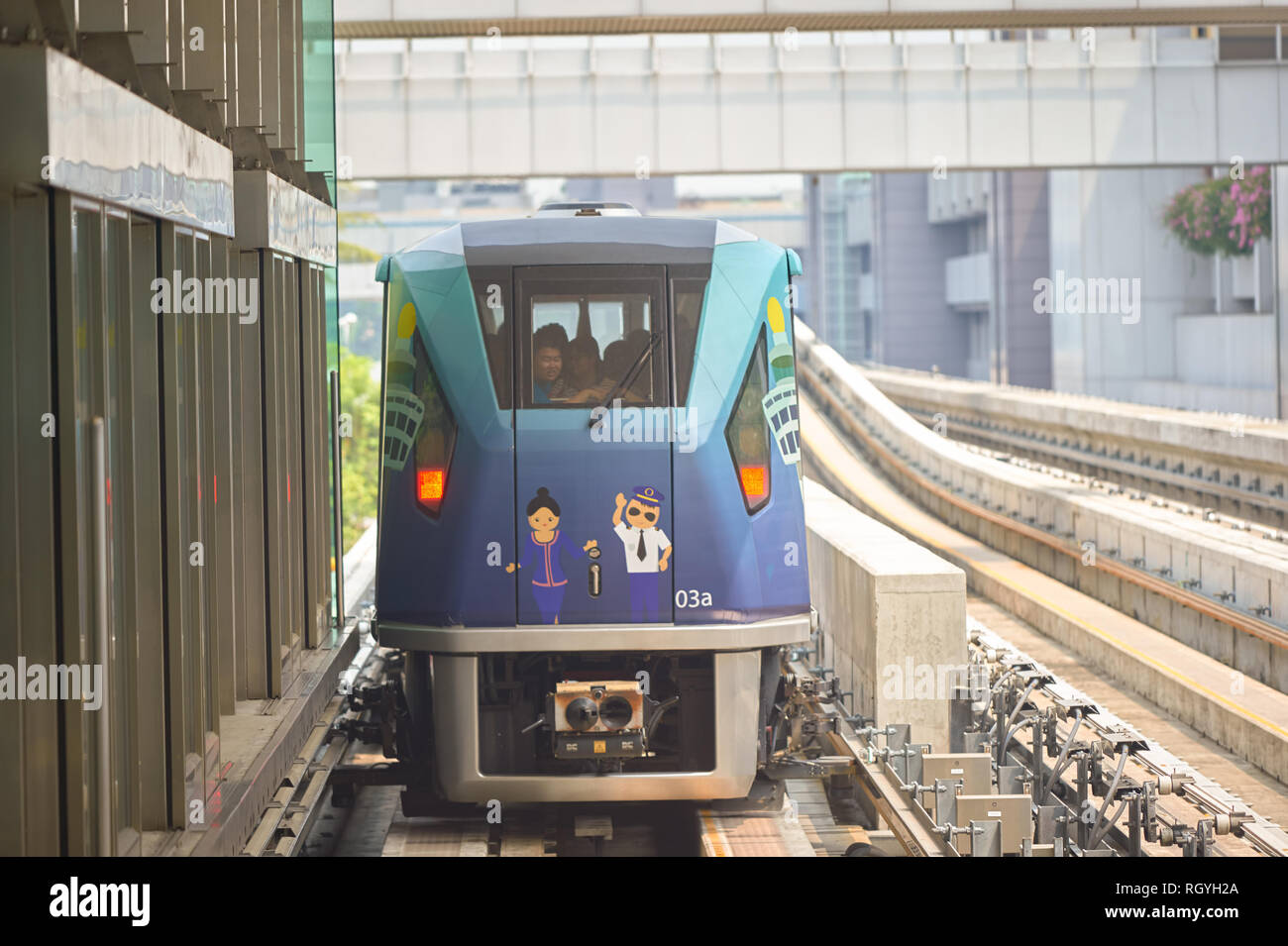 SINGAPORE - CIRCA NOVEMBER, 2015: Changi Airport Skytrain at daytime ...