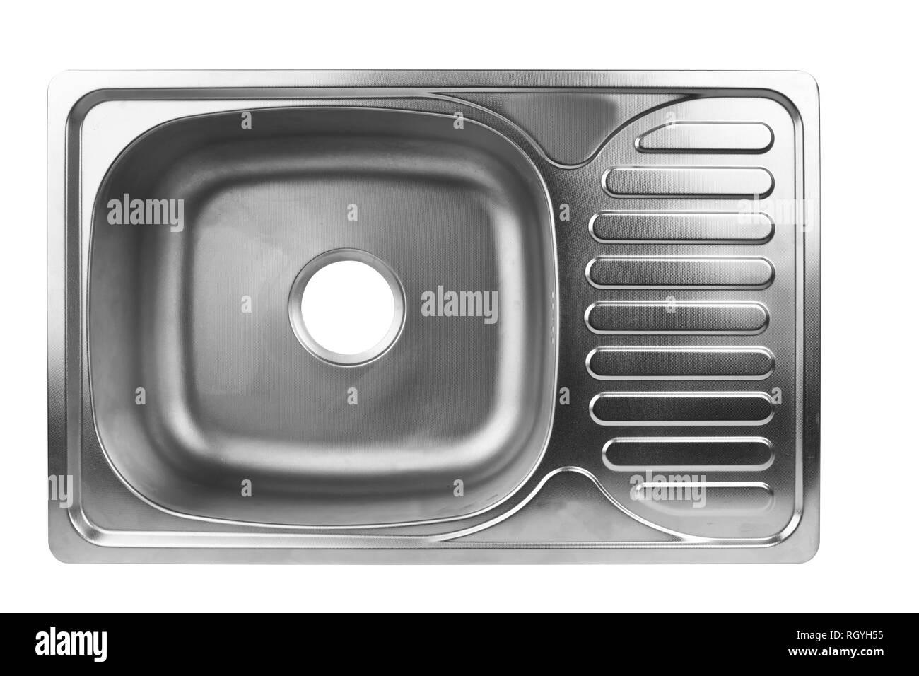 Top view of the empty kitchen sink isolated on white Stock Photo - Alamy