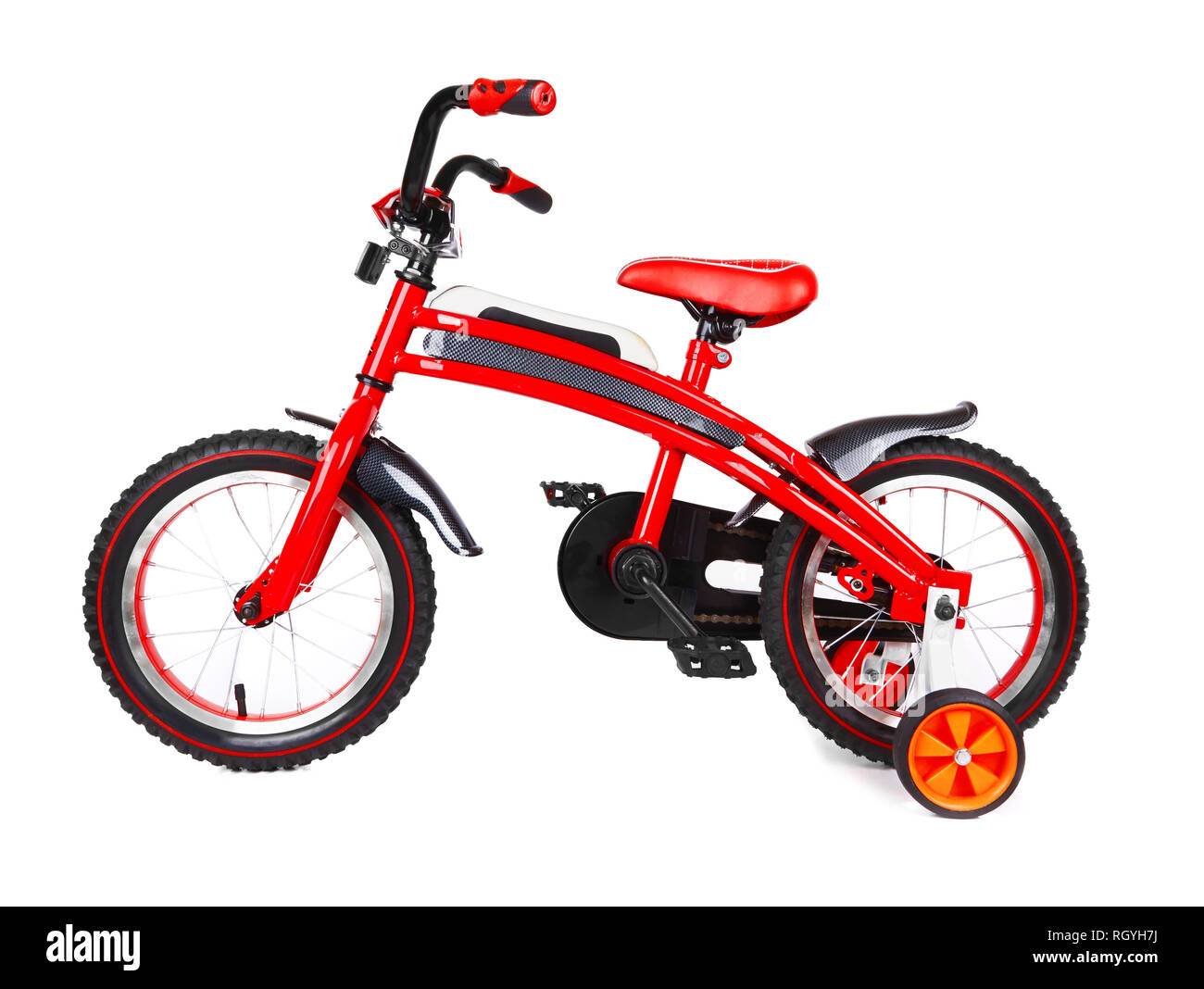 red bicycle for children isolated on white background Stock Photo - Alamy