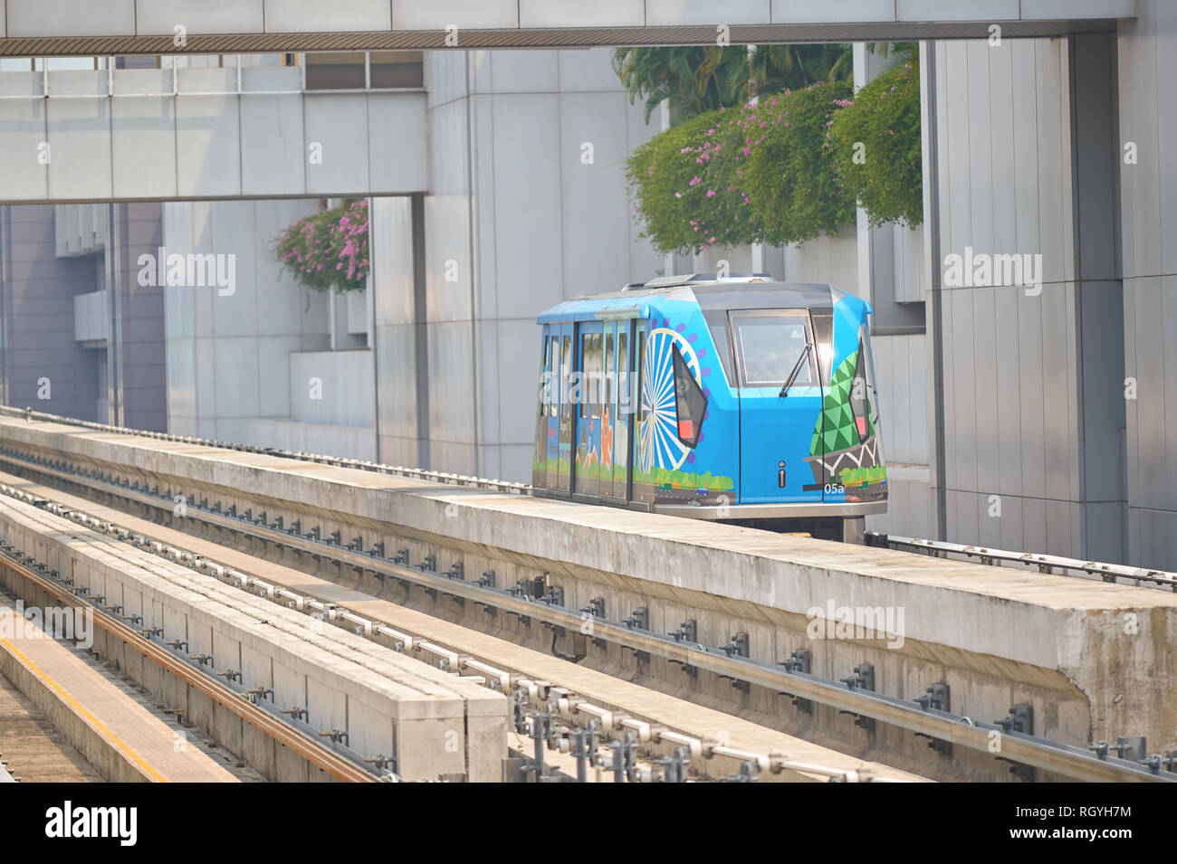 SINGAPORE - CIRCA NOVEMBER, 2015: Changi Airport Skytrain at daytime ...