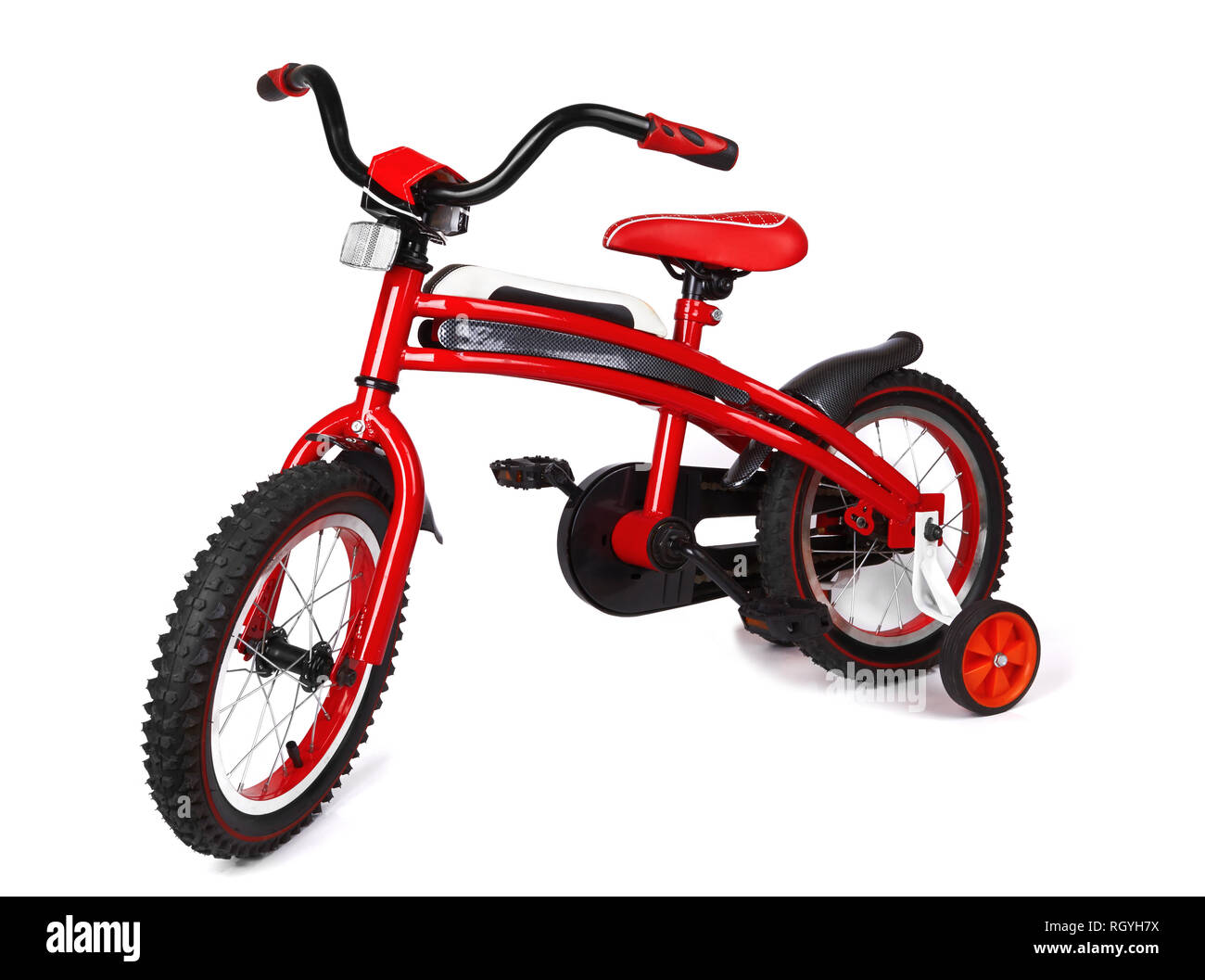 red bicycle for children isolated on white background Stock Photo - Alamy