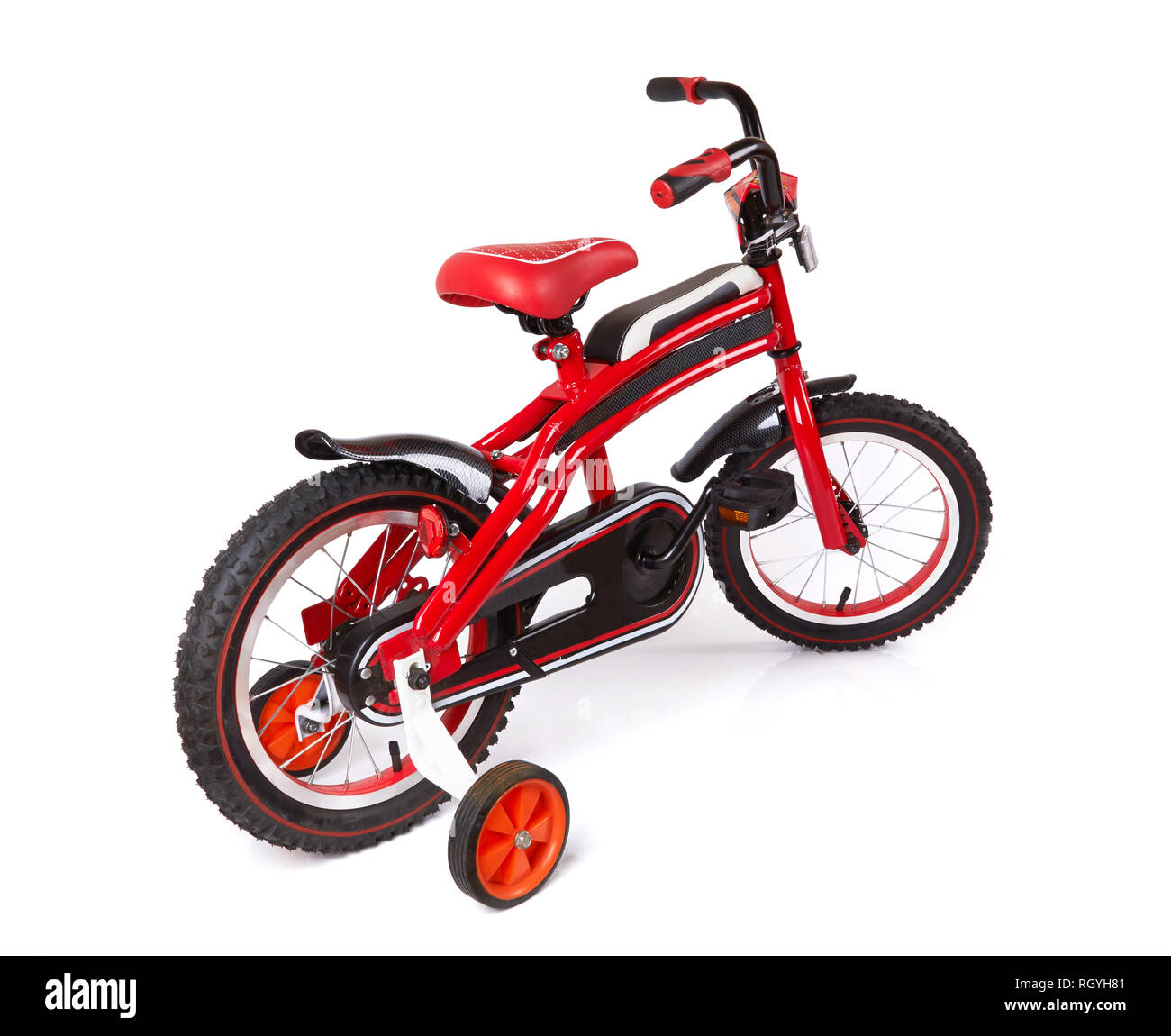 red bicycle for children isolated on white background Stock Photo - Alamy