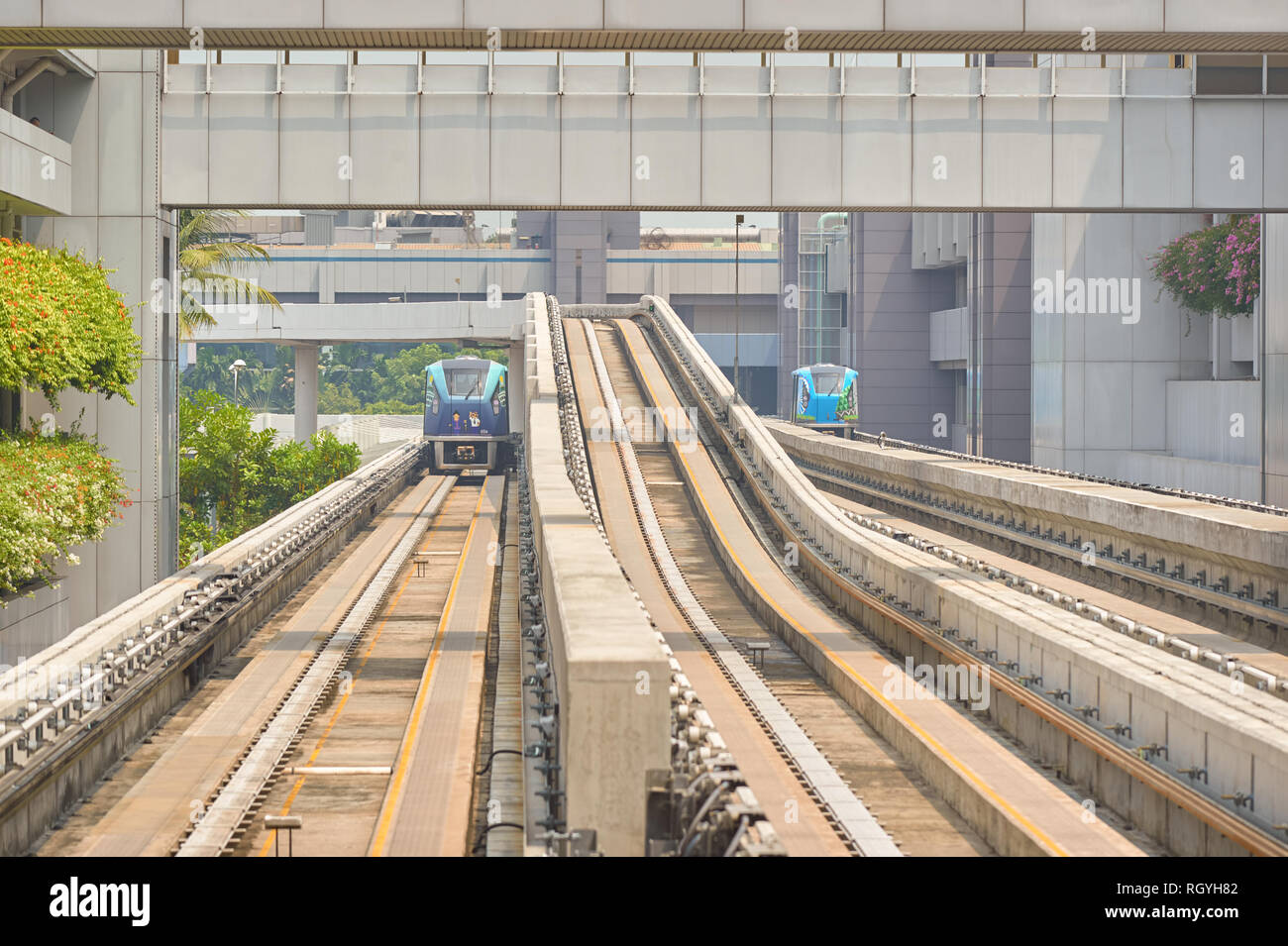 SINGAPORE - CIRCA NOVEMBER, 2015: Changi Airport Skytrain at daytime ...