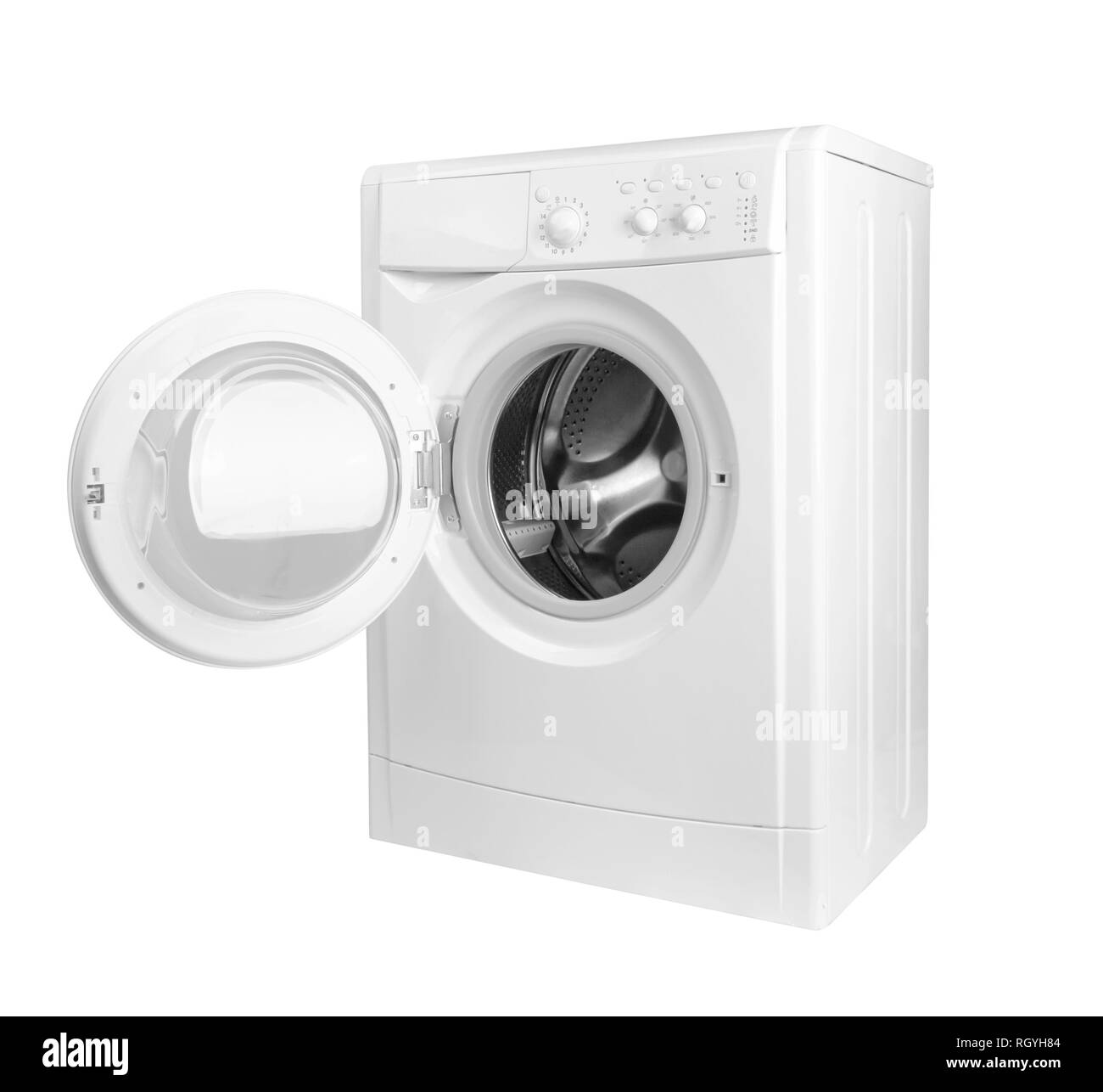 Washing machine isolated on white background Stock Photo - Alamy