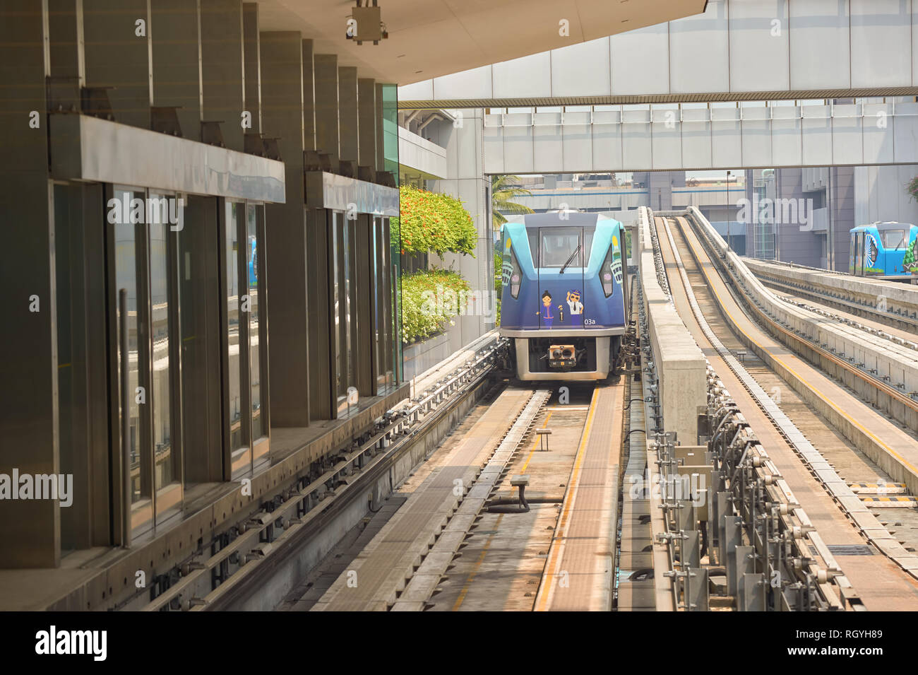 SINGAPORE - CIRCA NOVEMBER, 2015: Changi Airport Skytrain at daytime ...