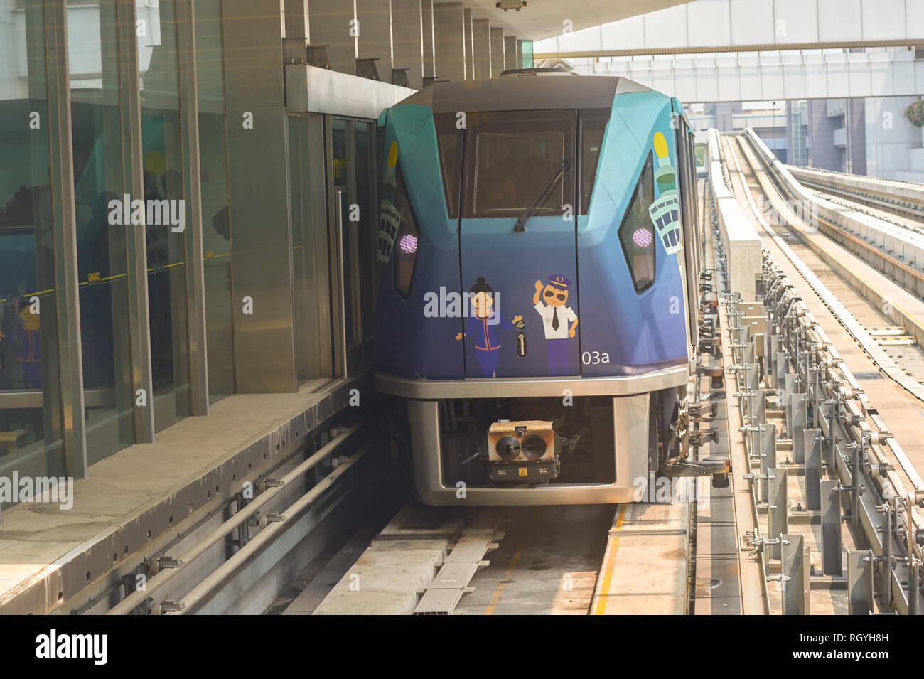 SINGAPORE - CIRCA NOVEMBER, 2015: Changi Airport Skytrain at daytime ...