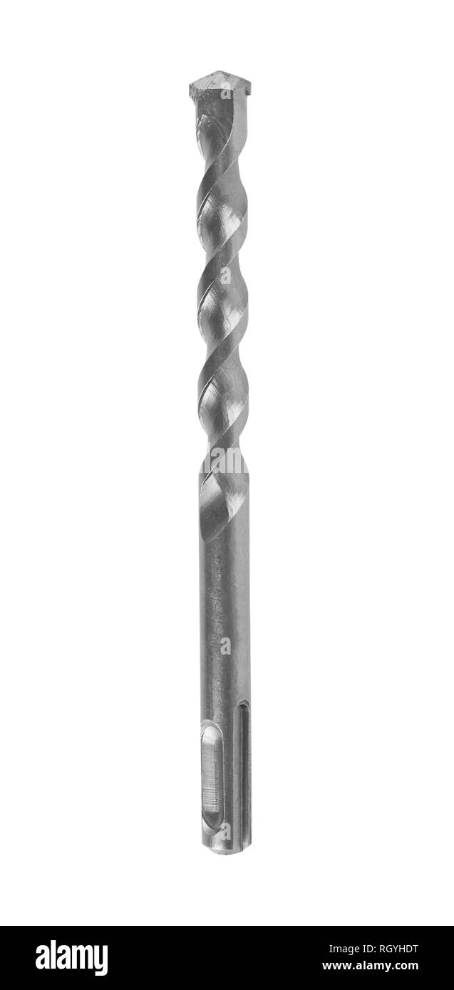 Concrete drill bit isolated on white background Stock Photo - Alamy