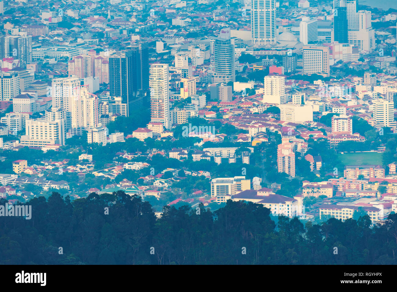 Penang cityscape, view from Penang hills Stock Photo - Alamy