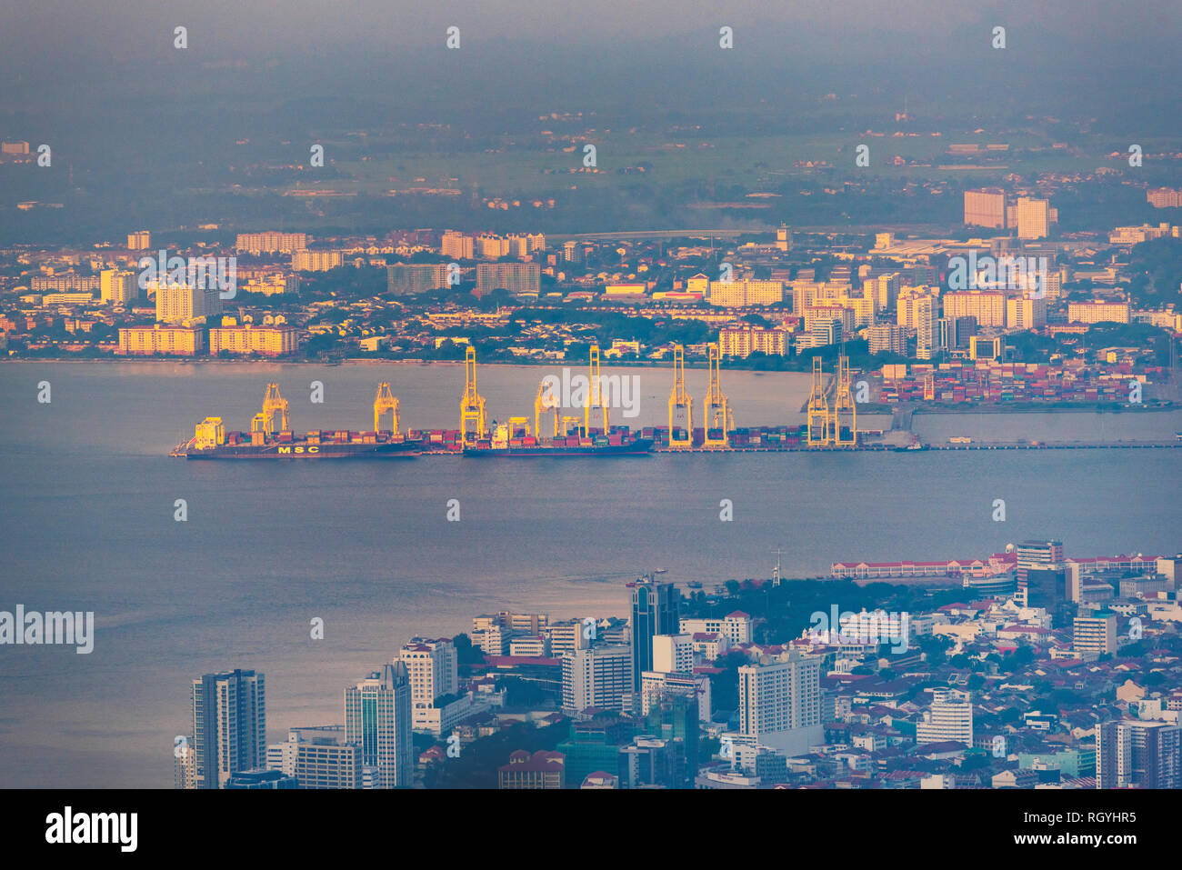 Penang cityscape, view from Penang hills Stock Photo - Alamy