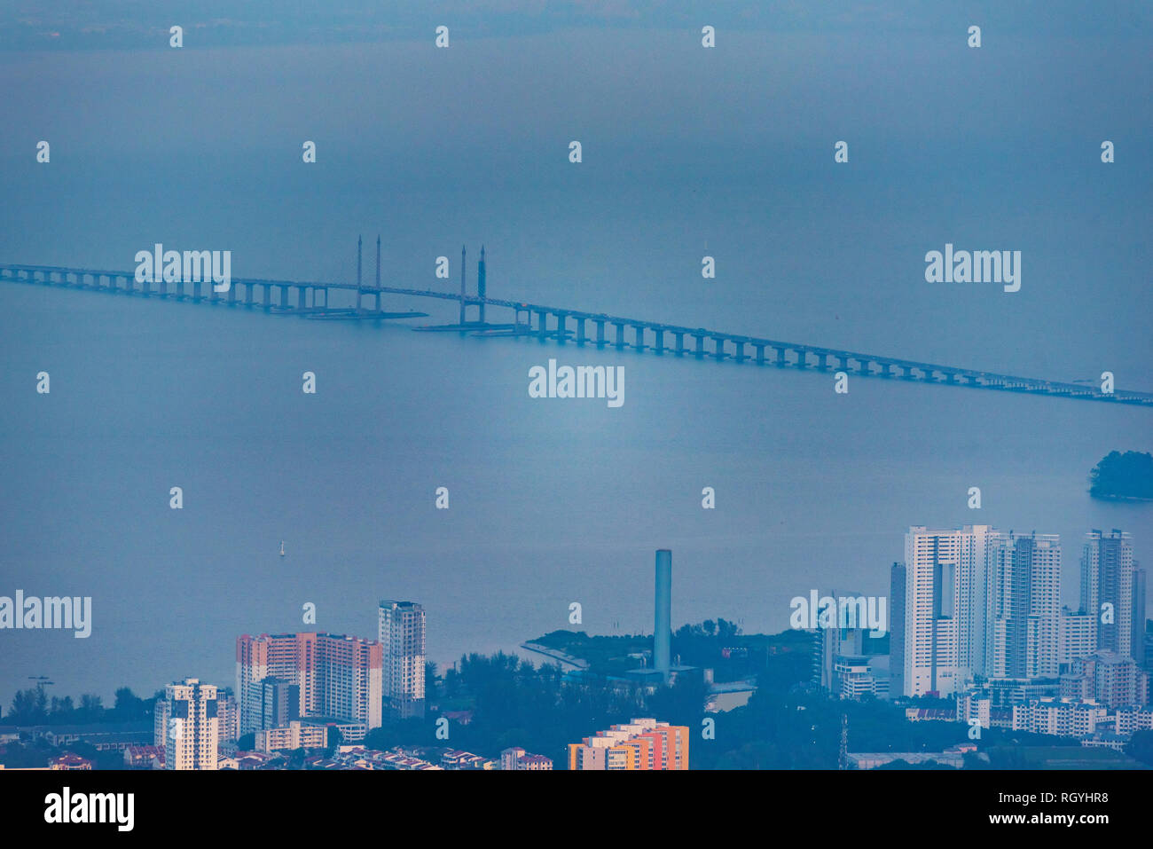 Penang cityscape, view from Penang hills Stock Photo - Alamy