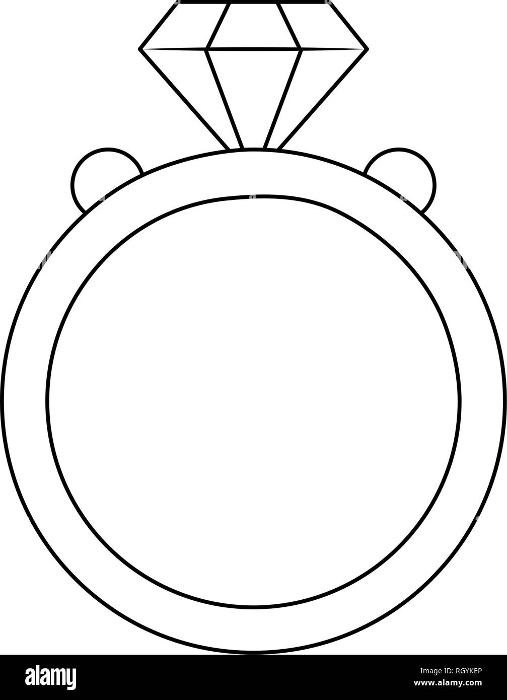 Wedding ring with diamond black and white Stock Vector Image & Art - Alamy