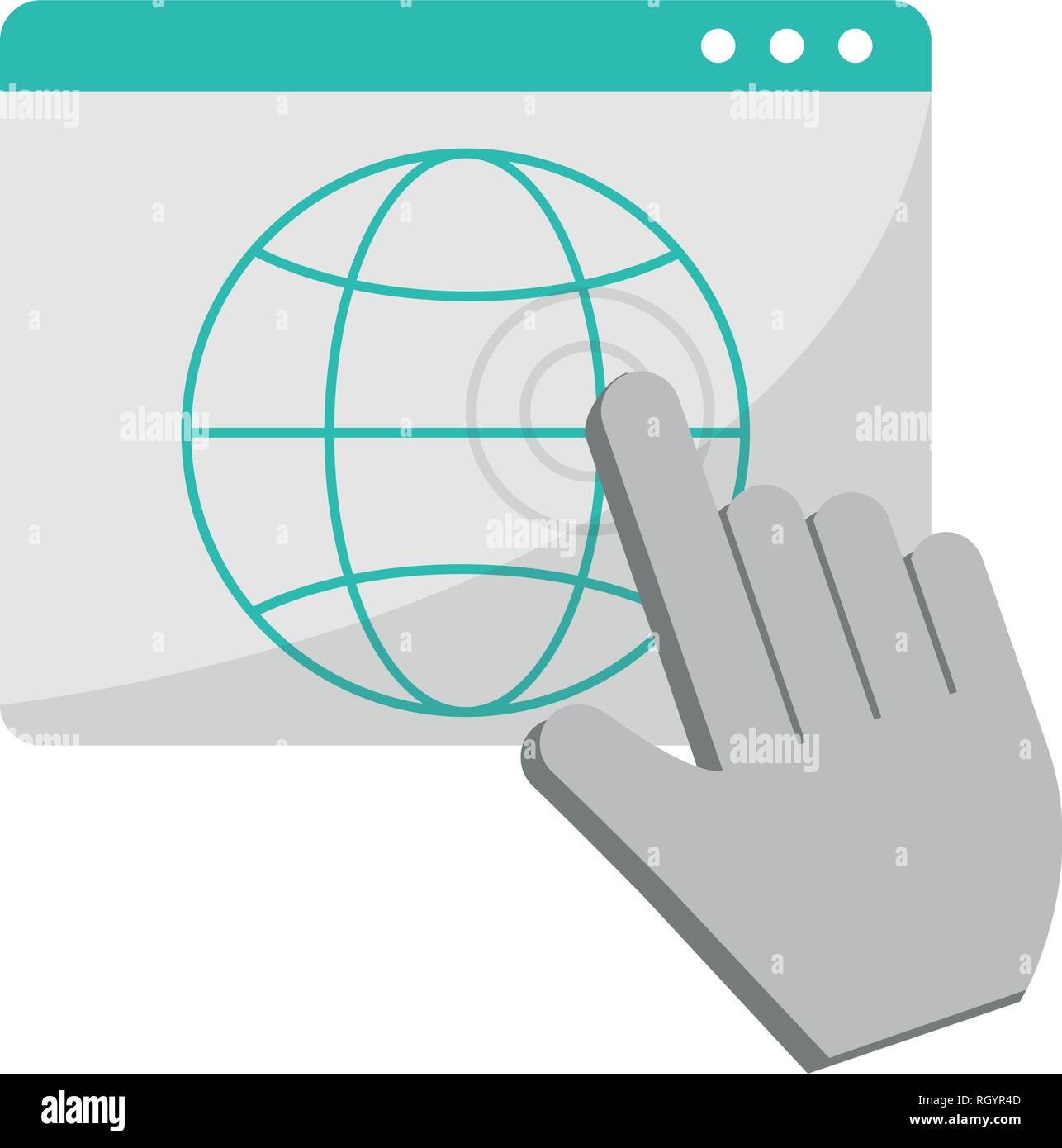Click cursor with website symbol Stock Vector Image & Art - Alamy
