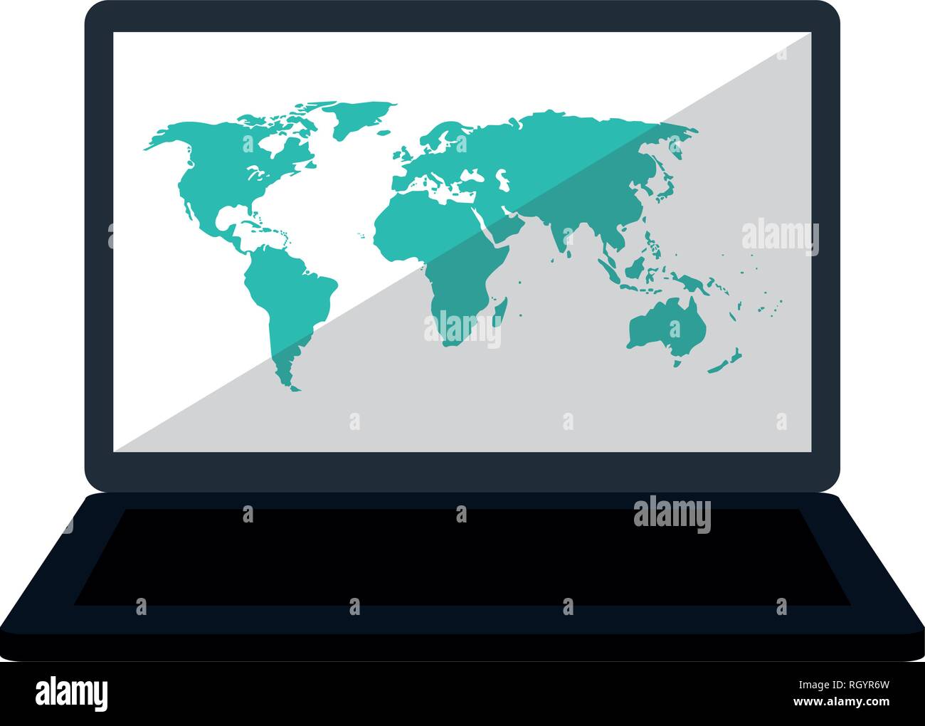World map on screen Stock Vector Images - Alamy