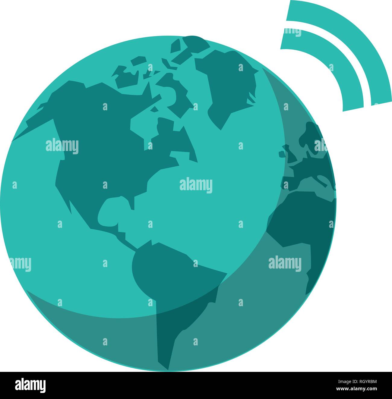 Wifi symbol planet earth Stock Vector Images - Alamy