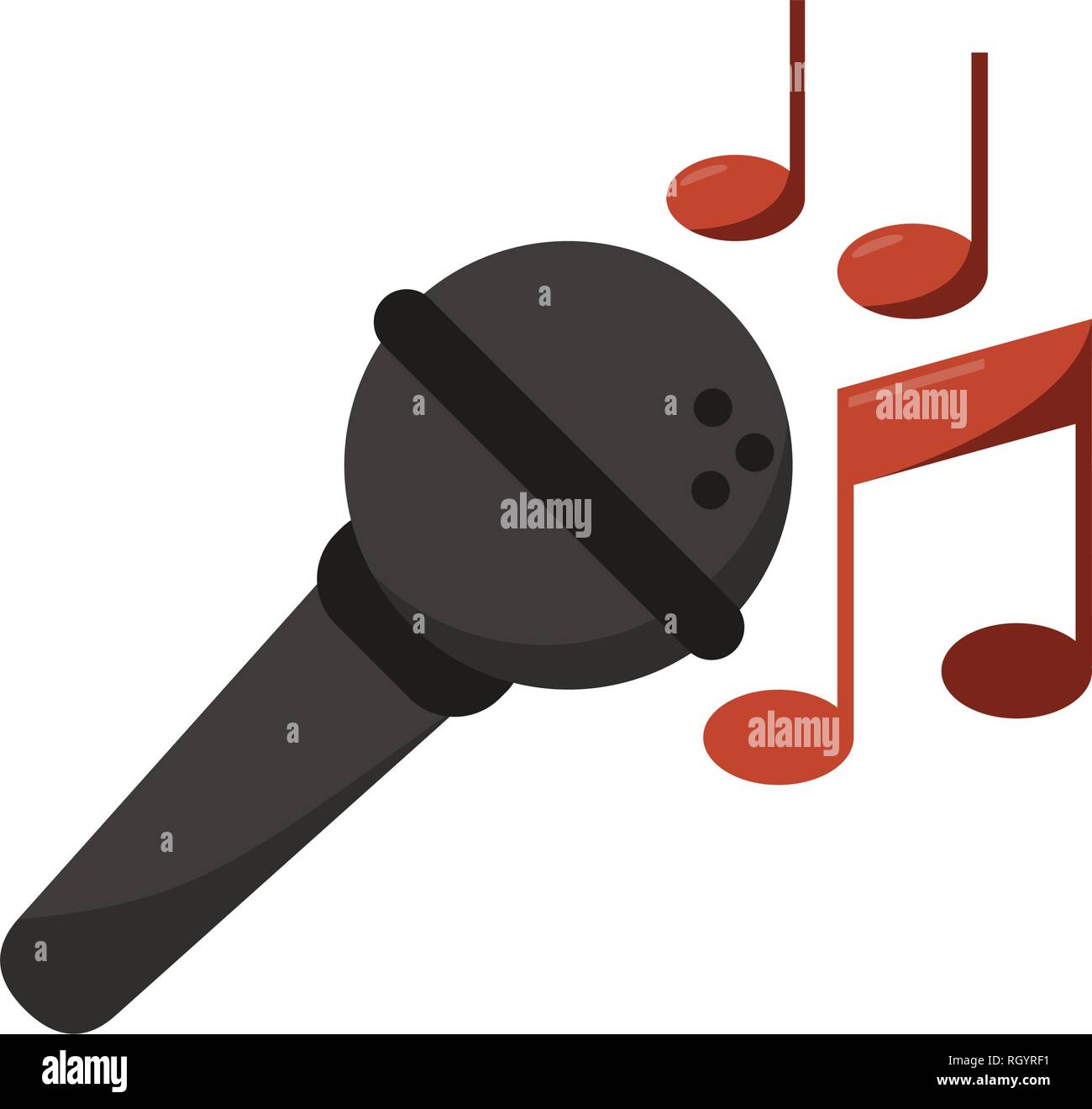 Old microphone music notes illustration hi-res stock photography and ...
