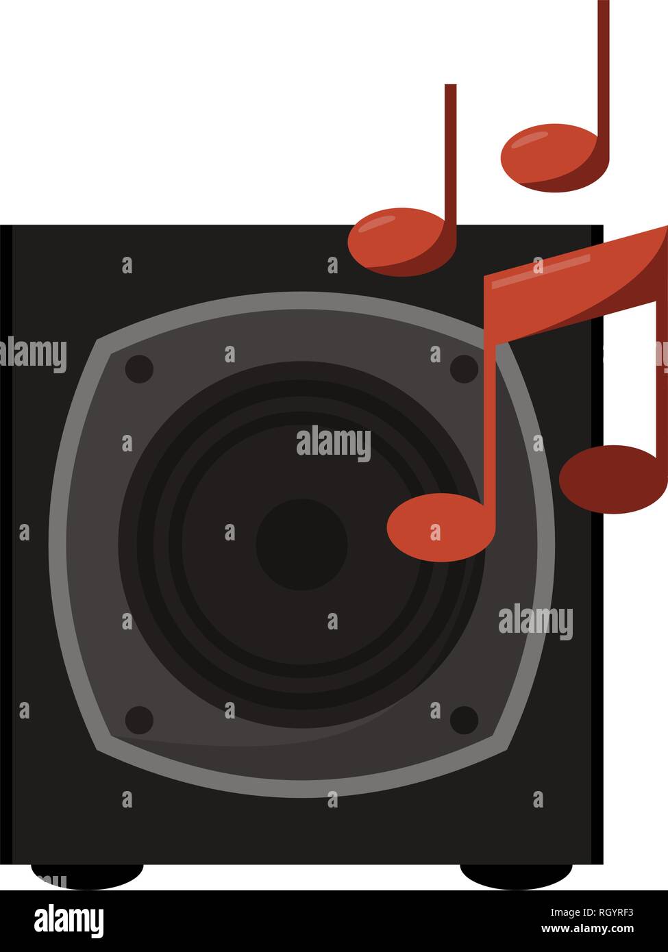 Music speaker with notes Stock Vector Image & Art - Alamy