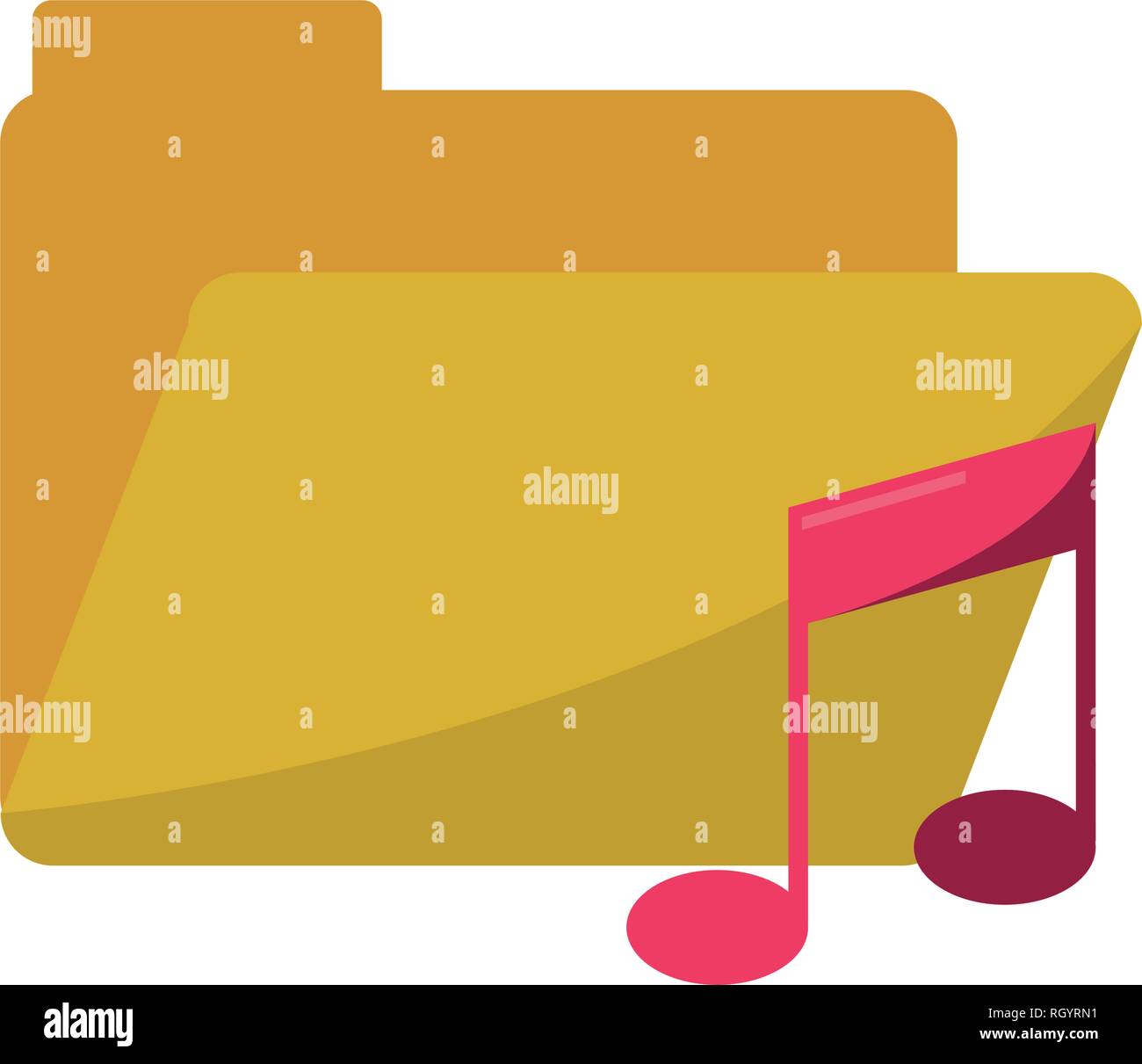 Folder with music note Stock Vector Image & Art - Alamy