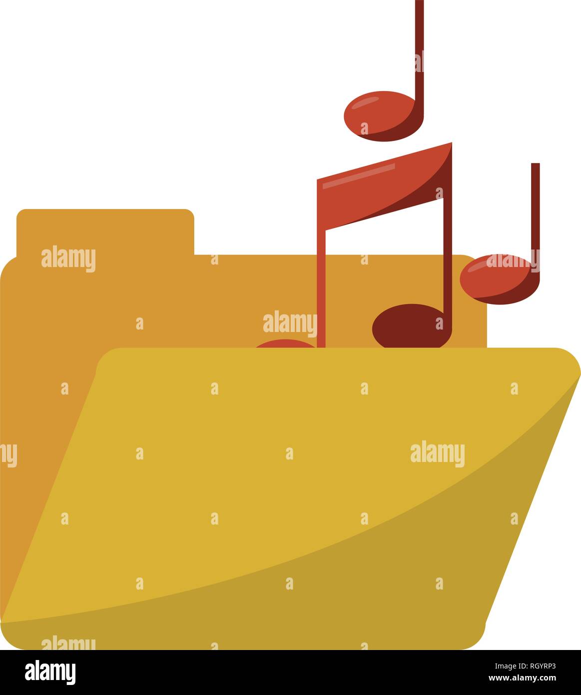 Folder with music notes symbol Stock Vector Image & Art - Alamy