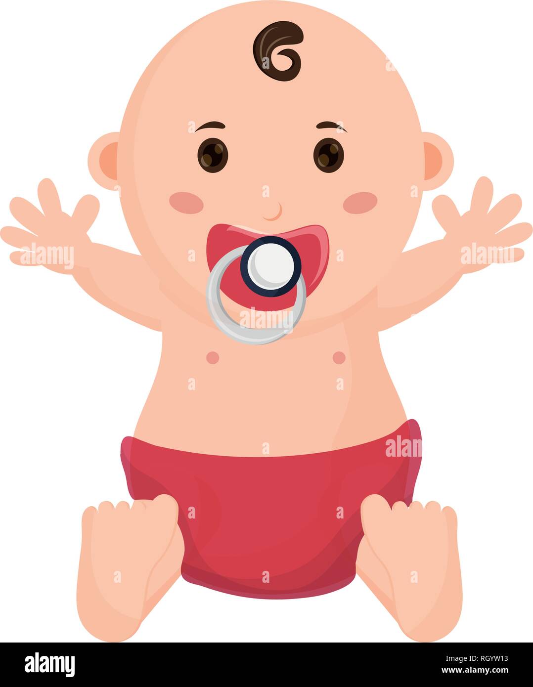 baby with pacifier cartoon isolated Stock Vector Image & Art - Alamy