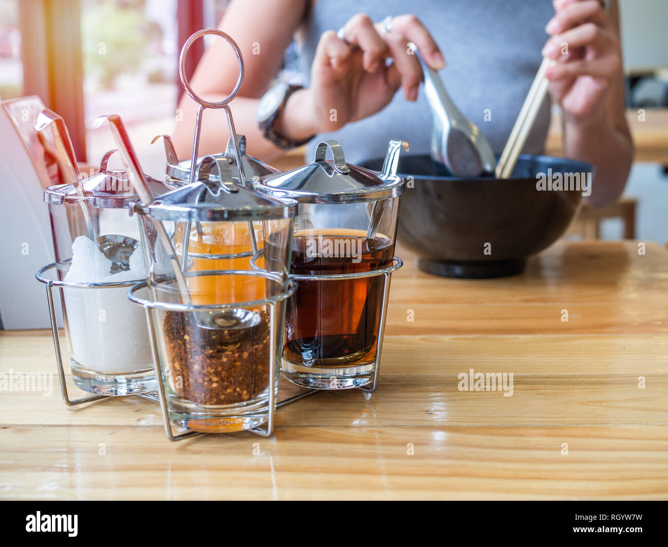 Asian woman eating on boat hi-res stock photography and images - Alamy