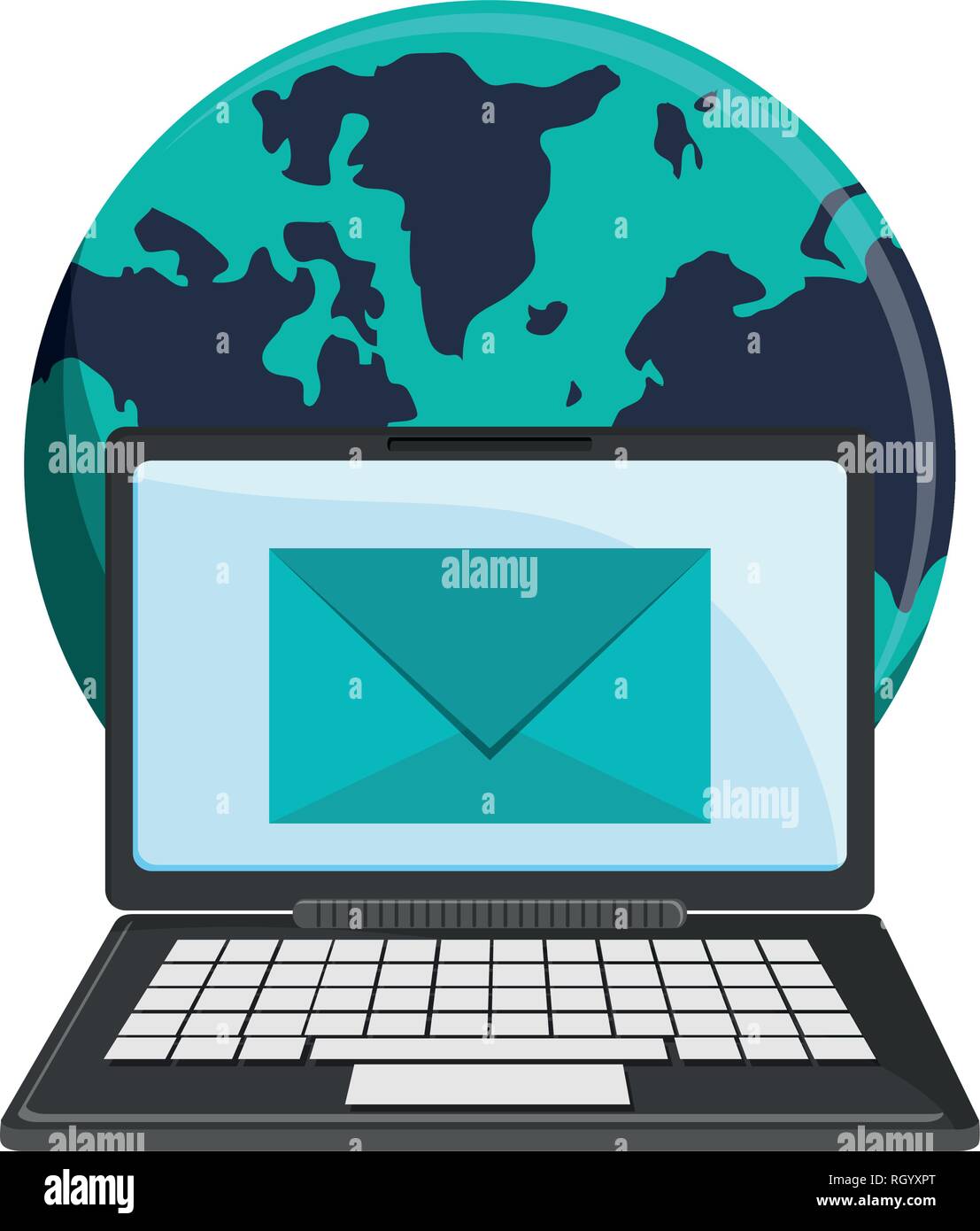 laptop and email world symbols Stock Vector Image & Art - Alamy